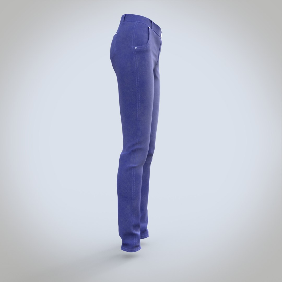 3D Model Female Denim Pants - TurboSquid 1429302