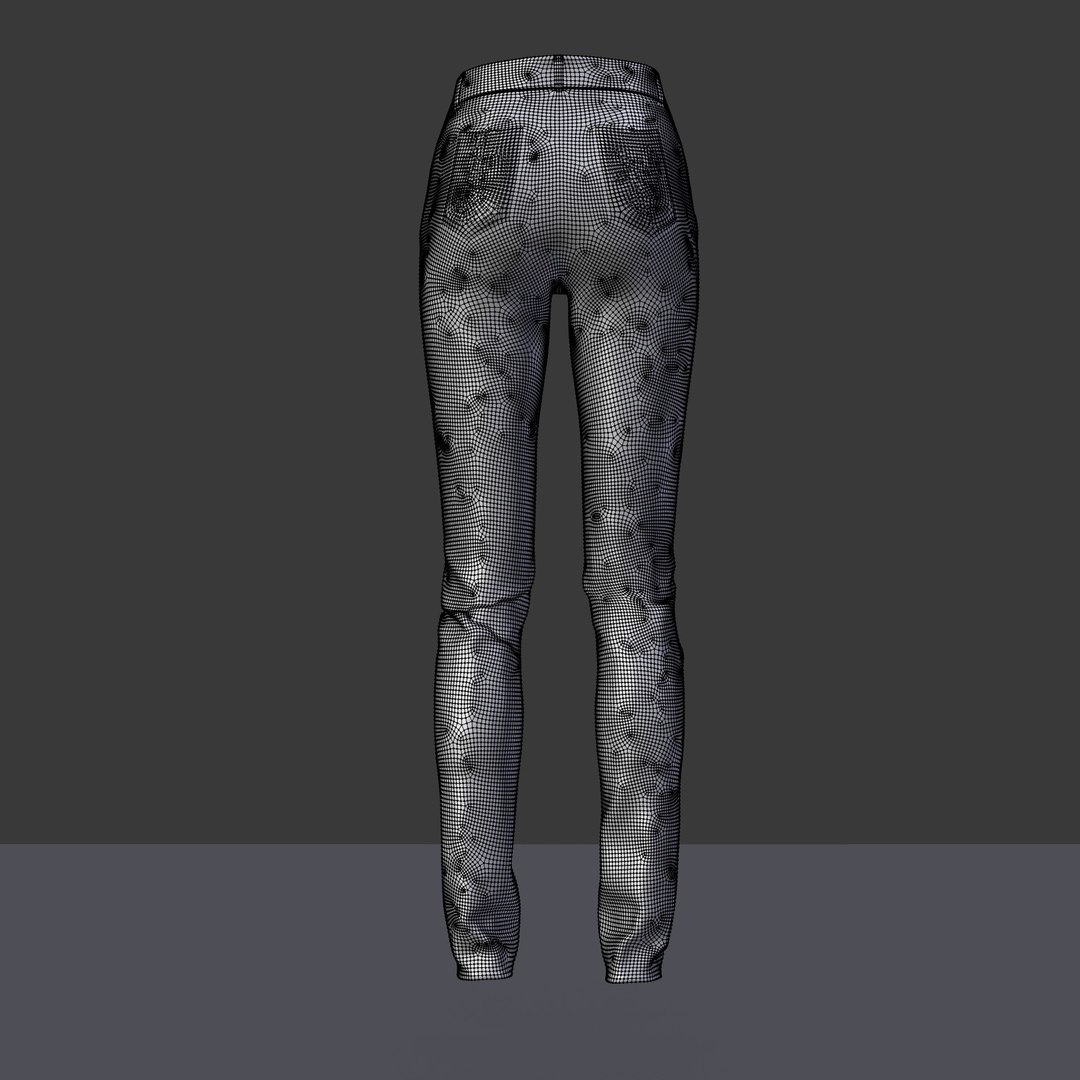 3D Model Female Denim Pants - TurboSquid 1429302