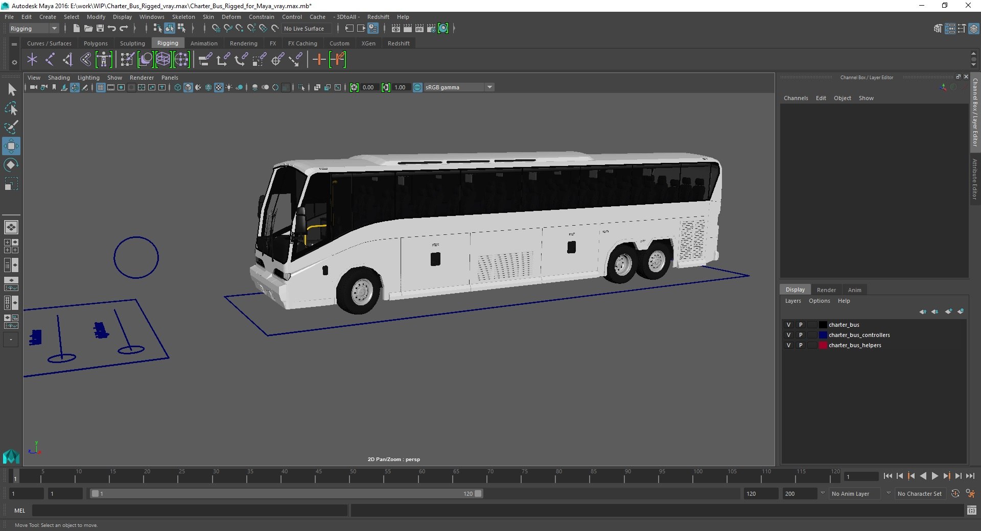 3D Charter Bus Rigged for Maya - TurboSquid 2127733