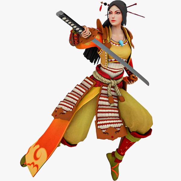 modelo 3d Guerrera samurái estilizada - TurboSquid 2402754