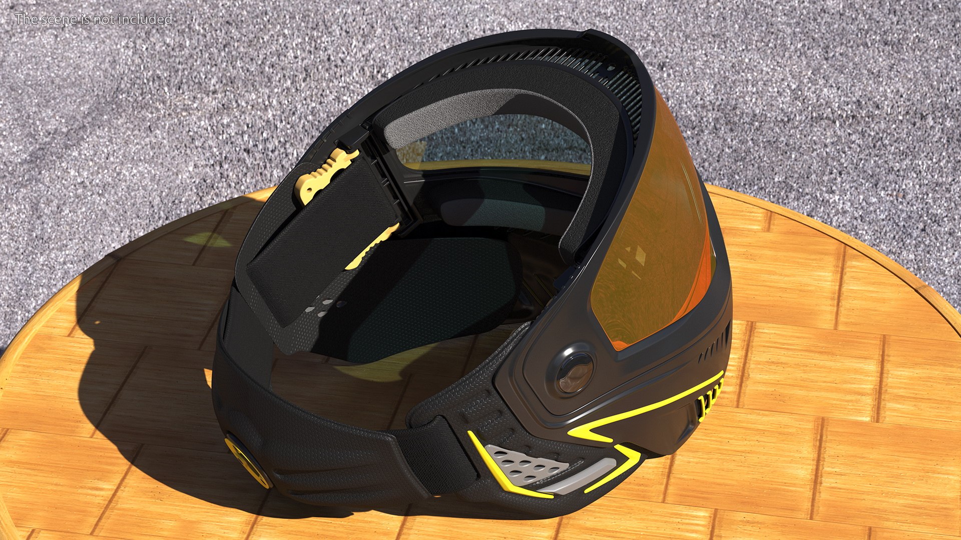 3D Airsoft Paintball Protective Mask Black Yellow Model - TurboSquid ...