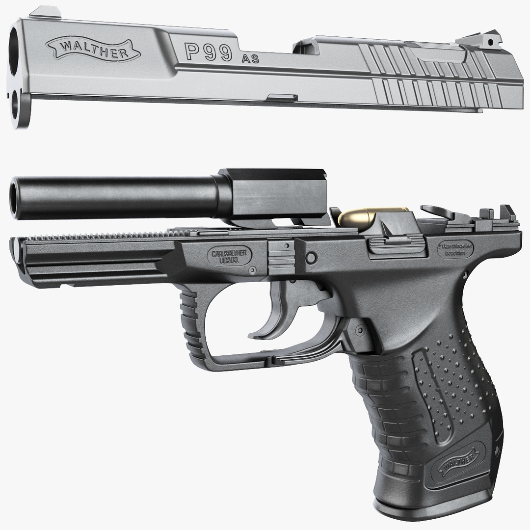 3d model gun walther p99