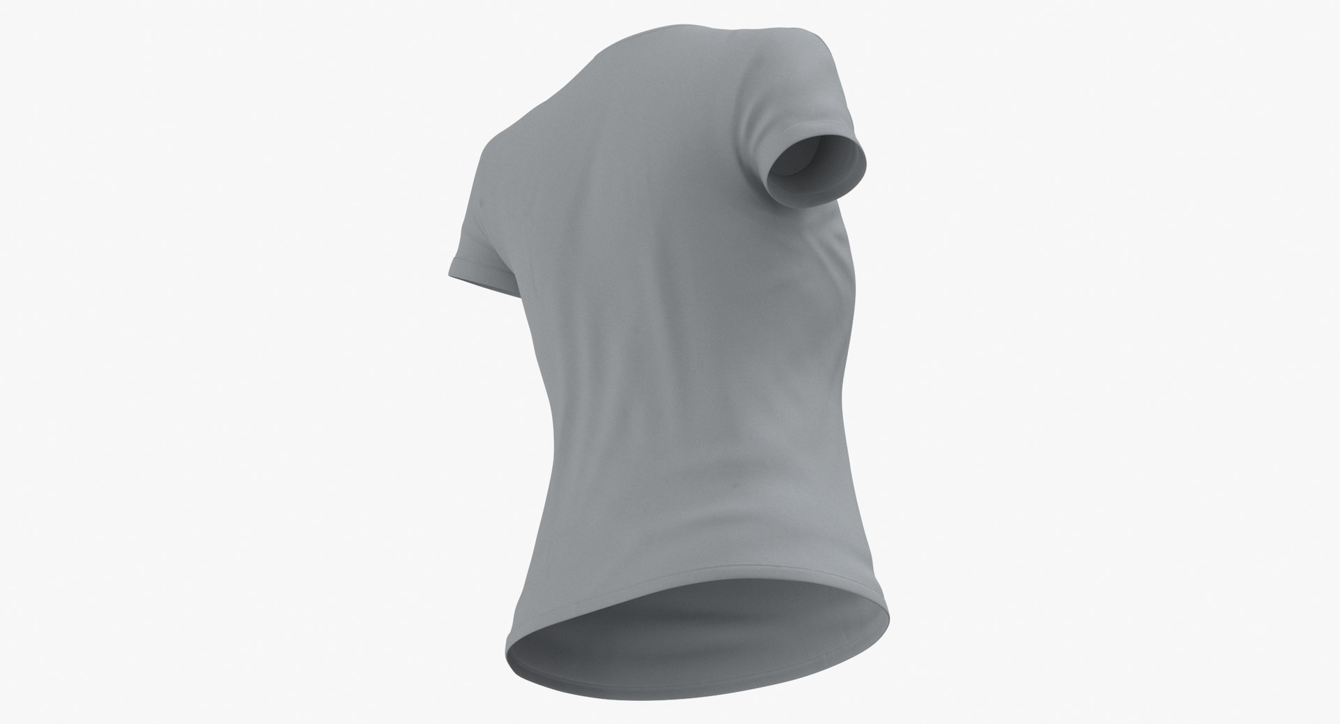 3D Female Crew Neck Worn Gray Delivery 03 Model - TurboSquid 1731277