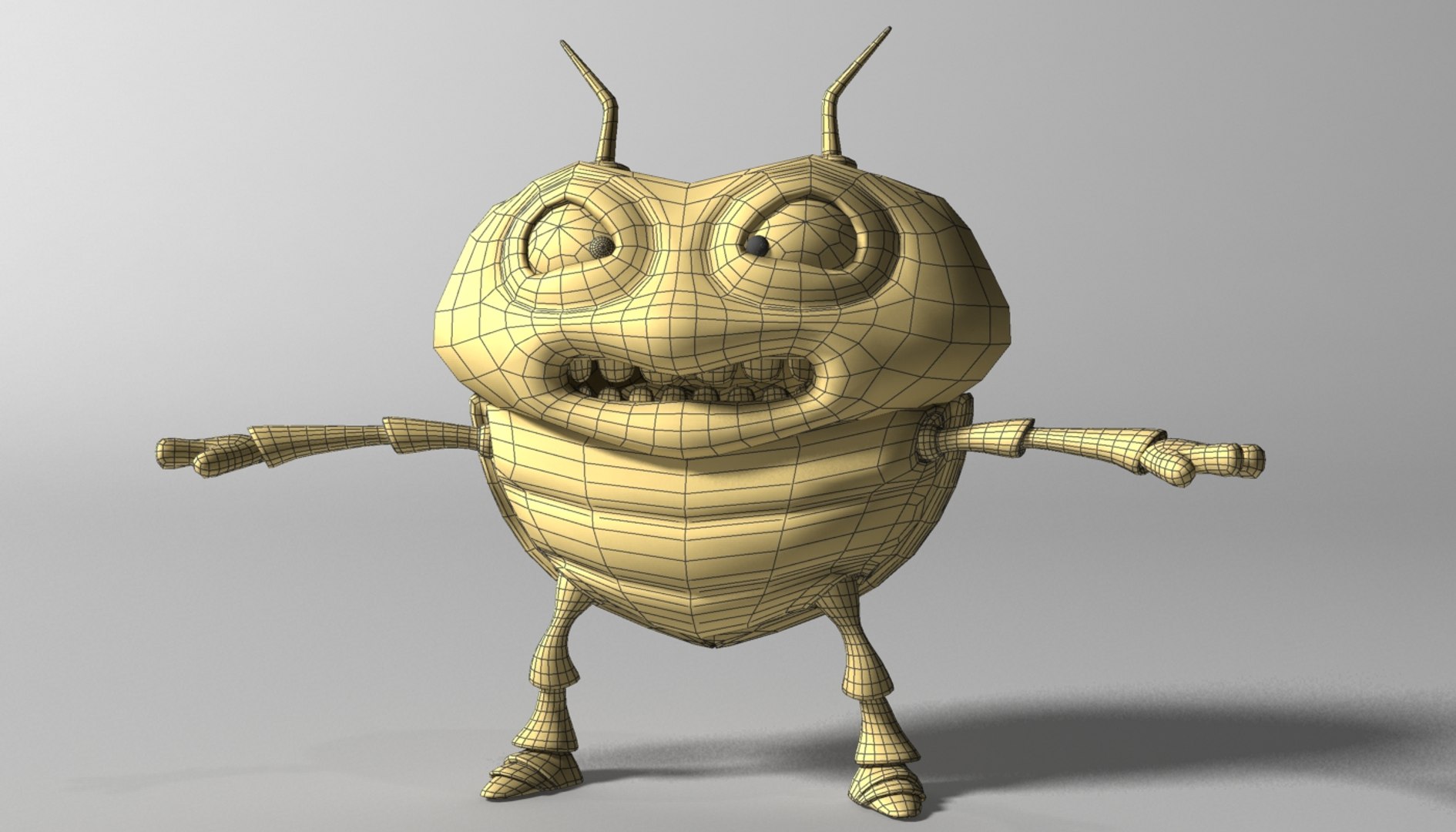 3D Cartoon Bug Rigged Model - TurboSquid 1394874