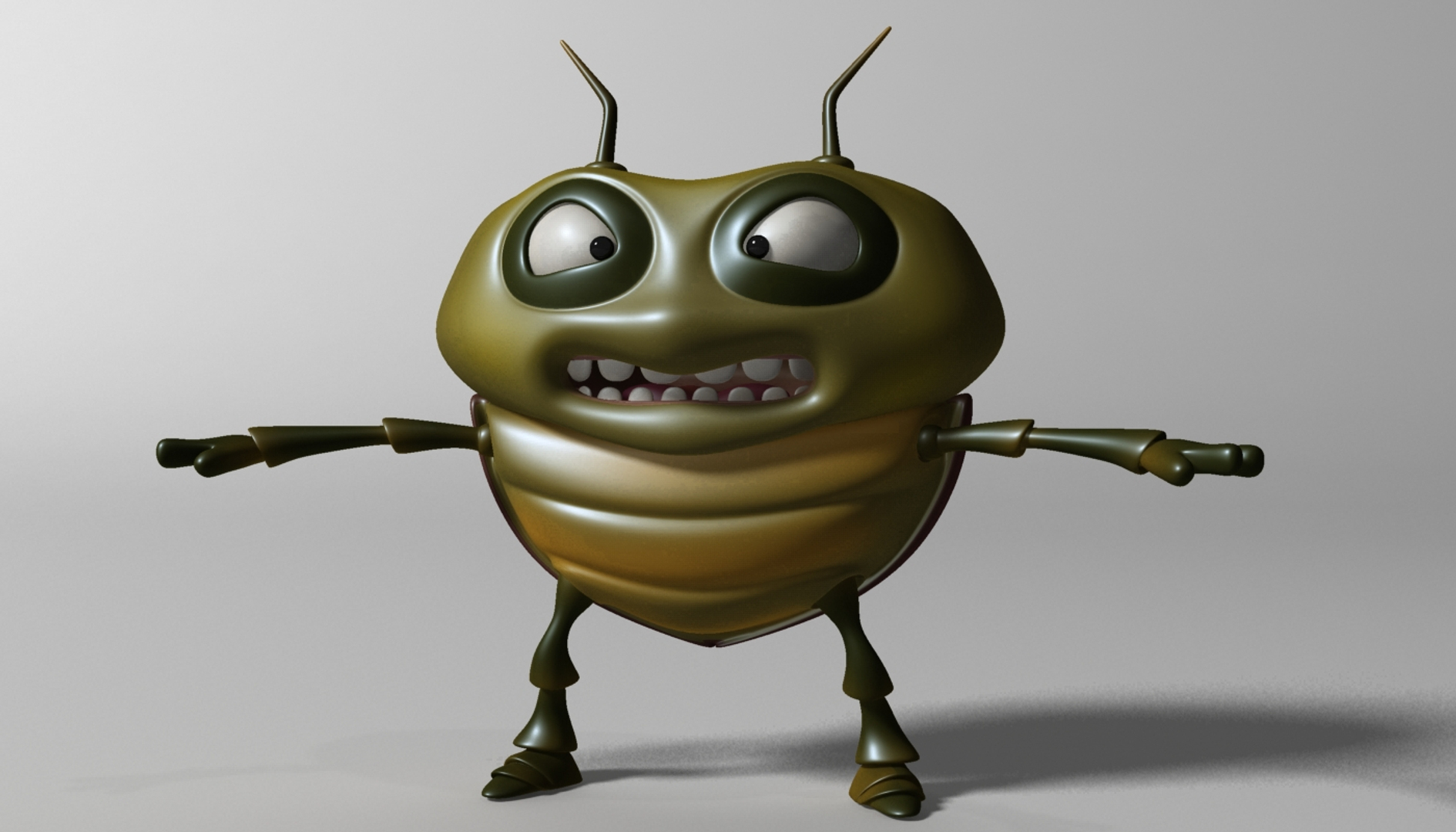 3D Cartoon Bug Rigged Model - TurboSquid 1394874