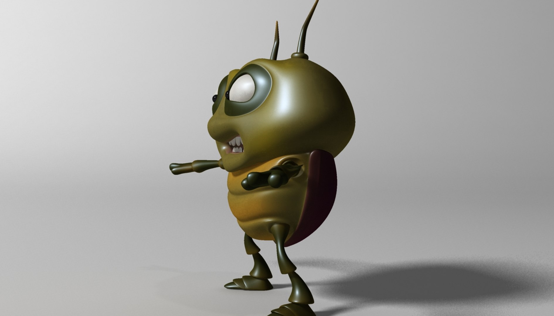 3D Cartoon Bug Rigged Model - TurboSquid 1394874
