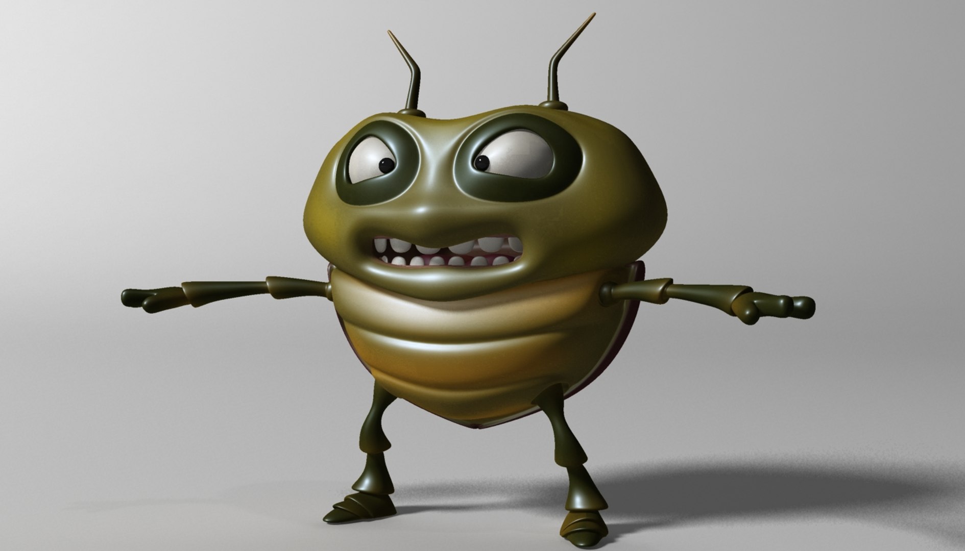 3D Cartoon Bug Rigged Model - TurboSquid 1394874