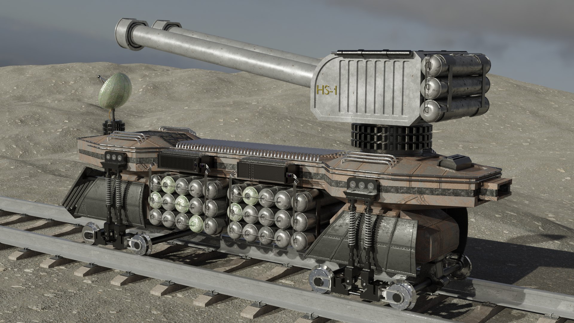 Train Gun Hs-1 Model - TurboSquid 1561881