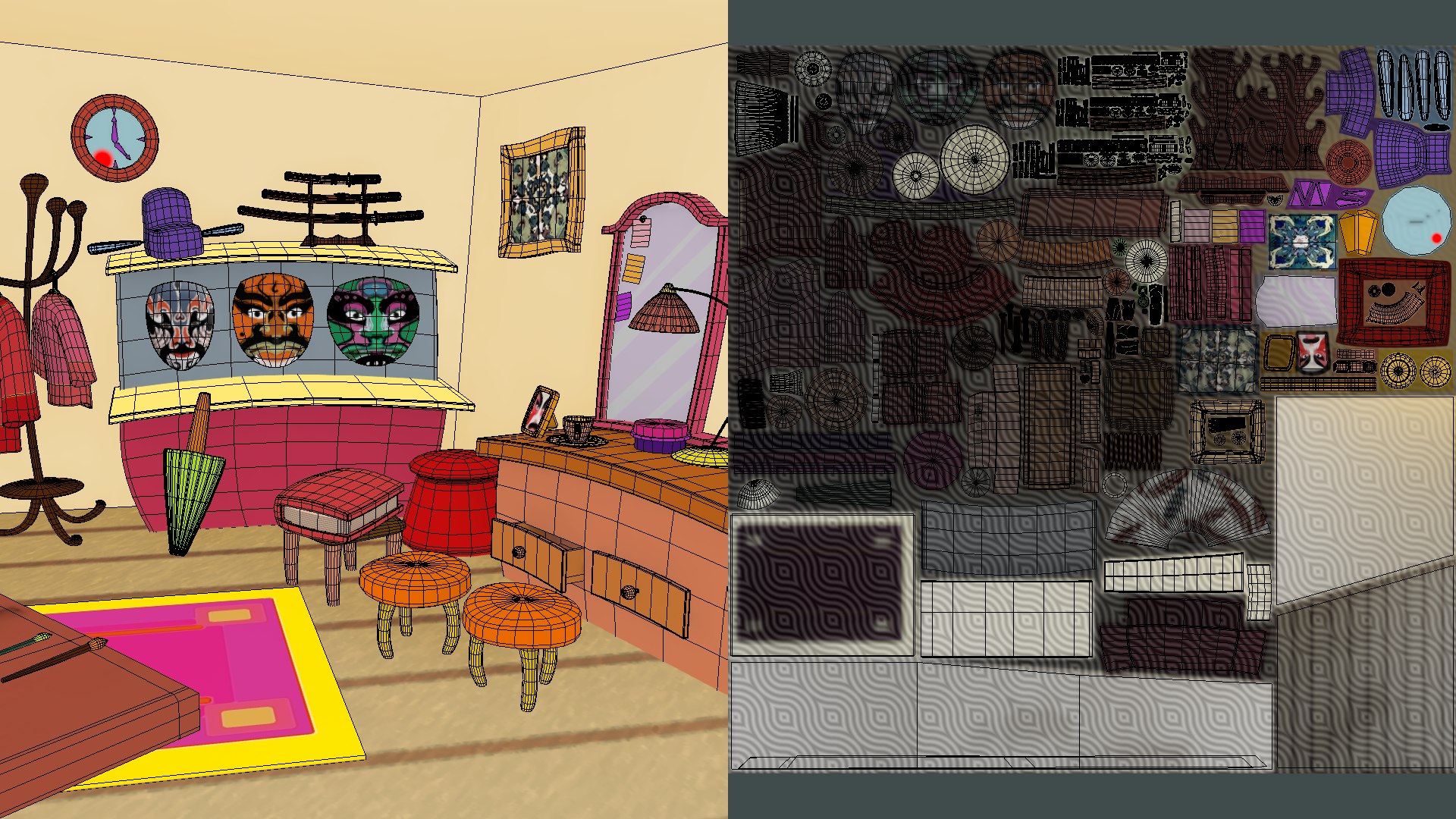 Cartoon Room Kabuki 3D Model - TurboSquid 2136652