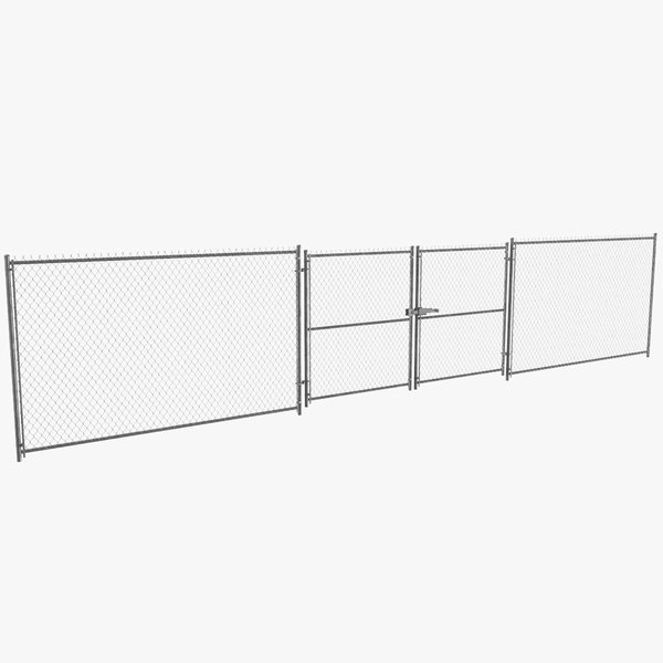 chain link fence metal 3d dxf