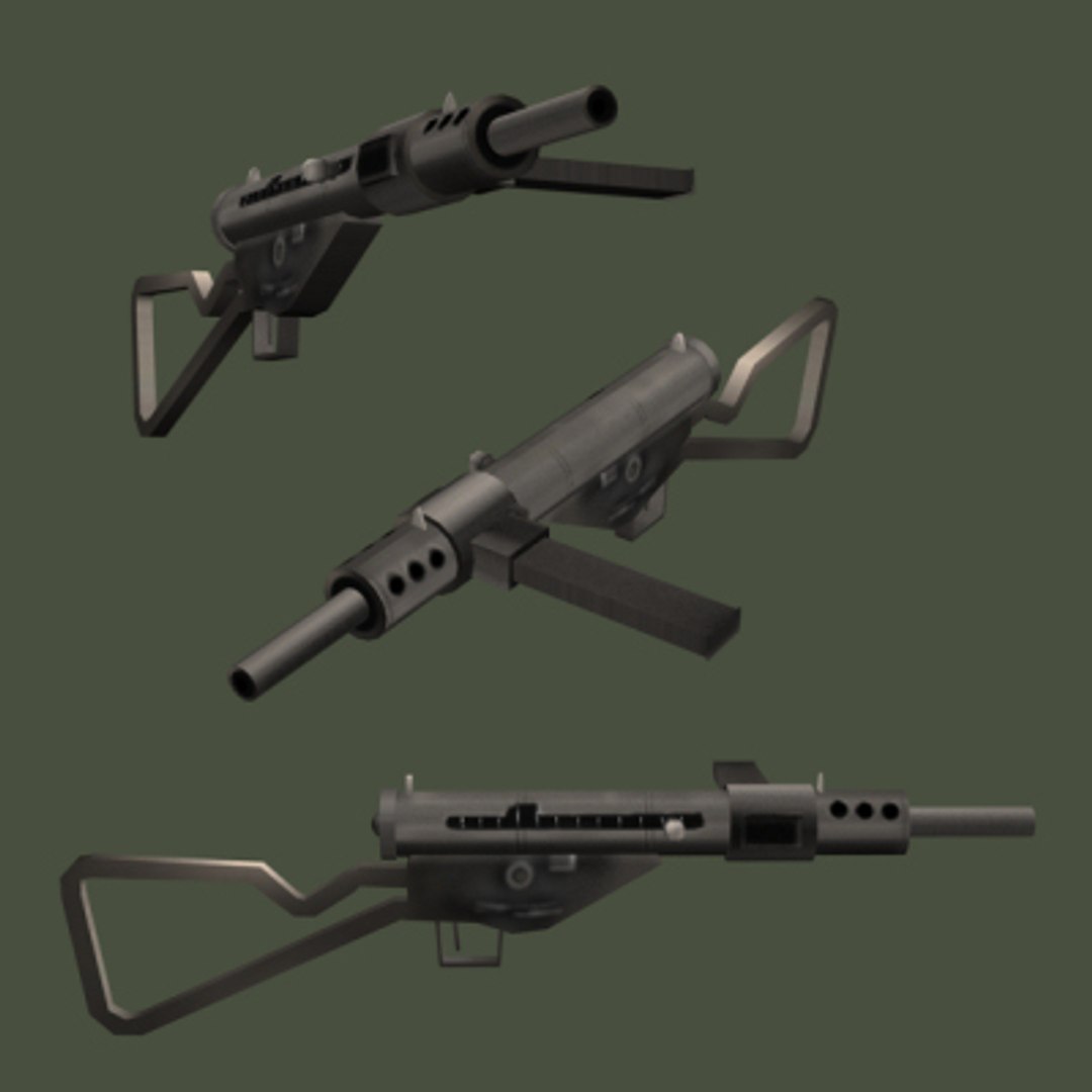 3d Model Of Sten Submachine Gun Ii