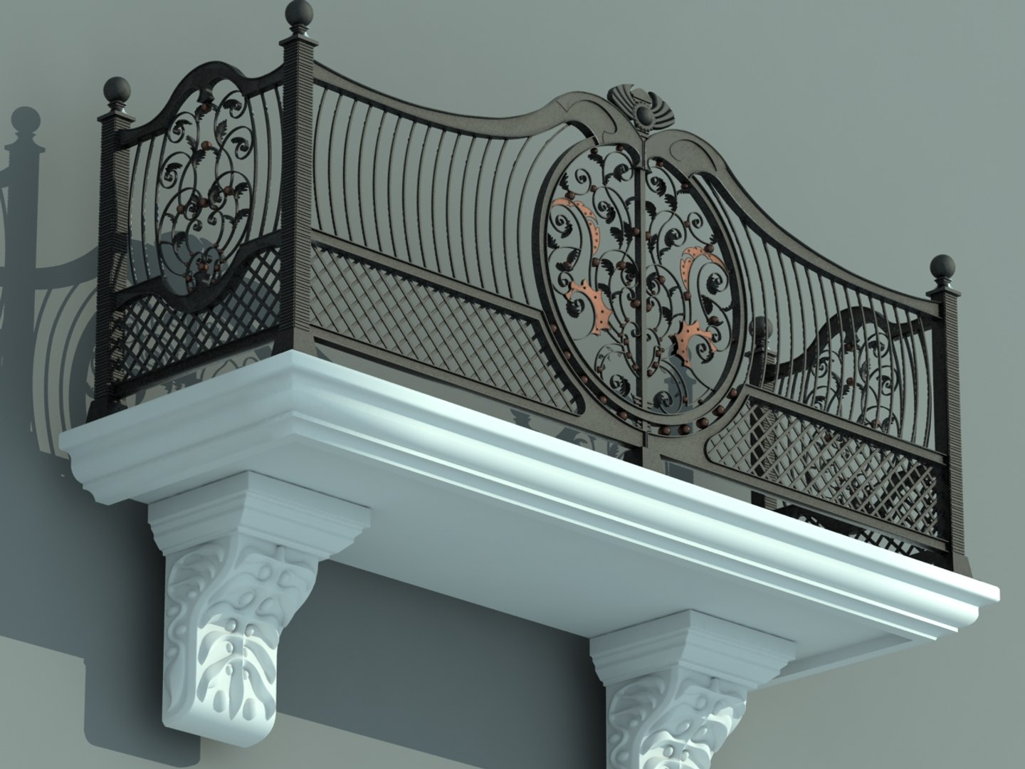 3D Architectural Balcony Model - TurboSquid 1404778
