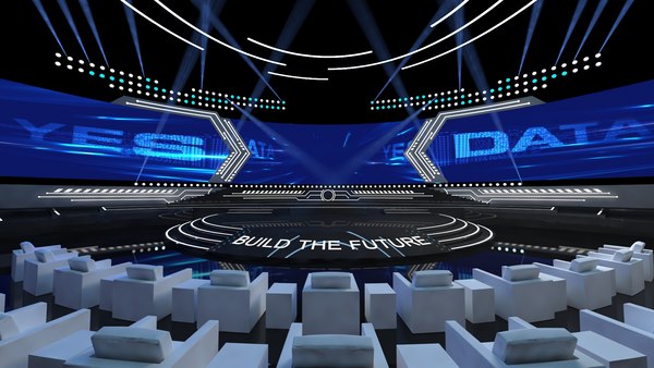 modelo 3d Virtual Stage Stage Truss Meeting Hall Wedding Show Concert ...