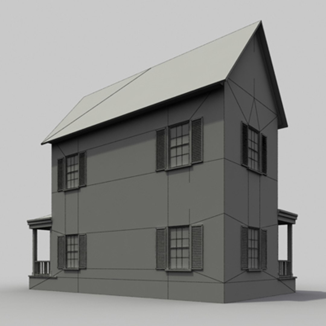 Small Town House Building 3d Model