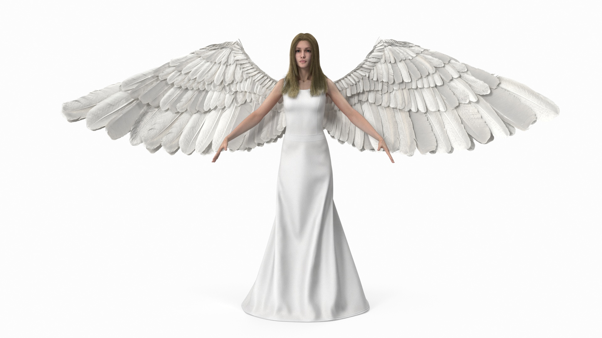 3d Green Eyed Blonde Angel Woman Rigged Model Turbosquid 2219330
