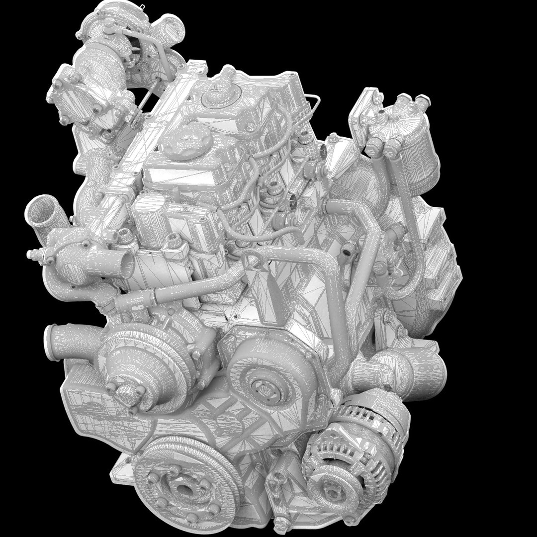 Diesel Truck Engine 3d Model