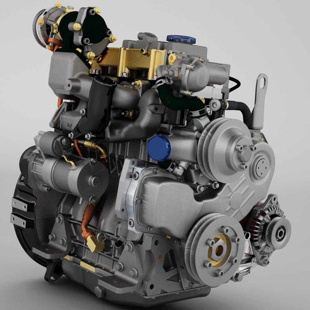 Diesel Truck Engine 3d Model