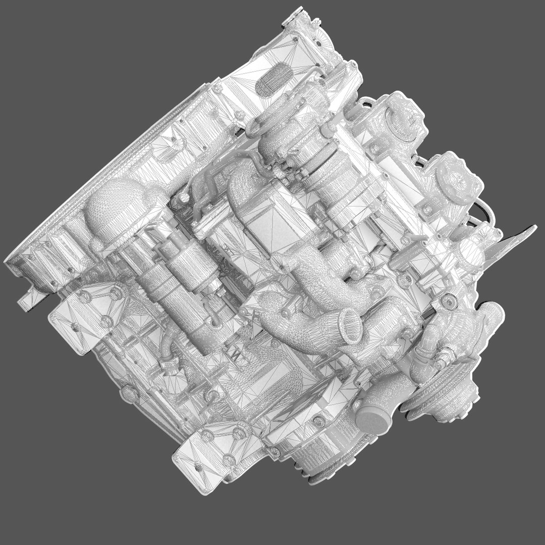 Diesel Truck Engine 3d Model
