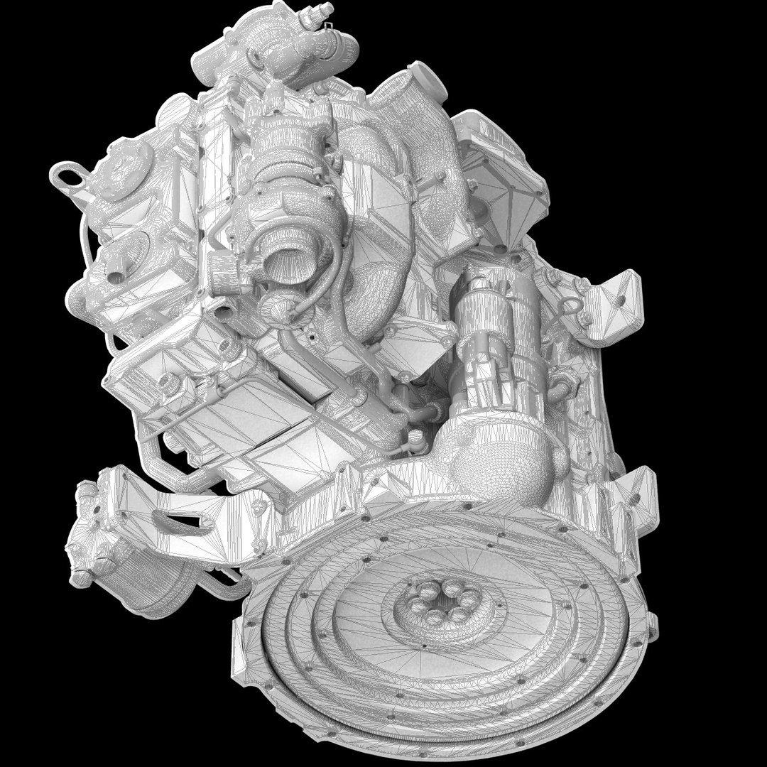 Diesel Truck Engine 3d Model