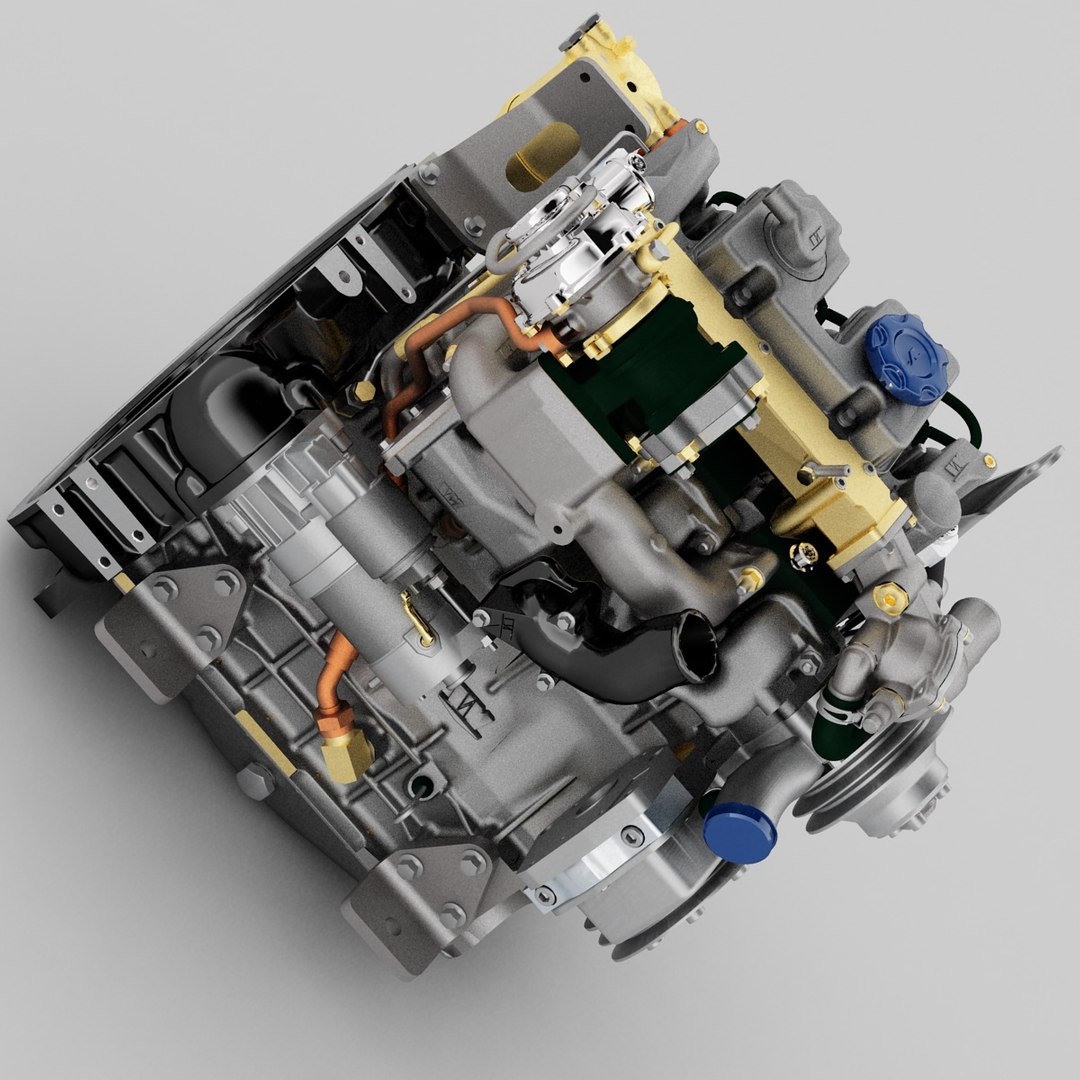 Diesel Truck Engine 3d Model