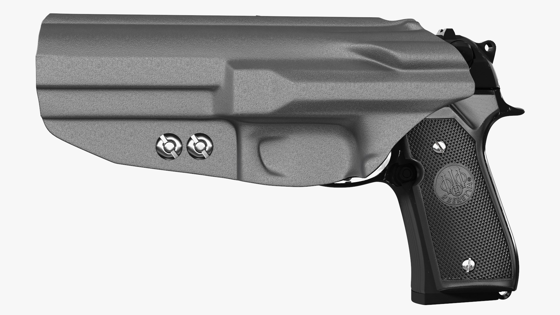 Beretta 92 Pistol With Kydex Holster Black model - TurboSquid 2031231