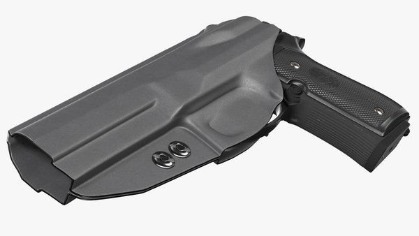 modelo 3d Pistola Beretta 92 con funda Kydex negra - TurboSquid 2031231