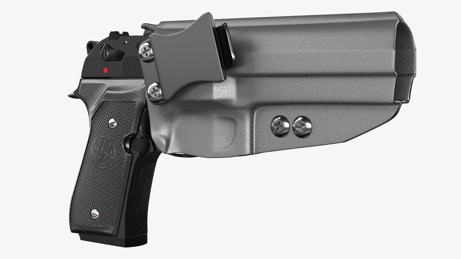 Beretta 92 Pistol With Kydex Holster Black model - TurboSquid 2031231