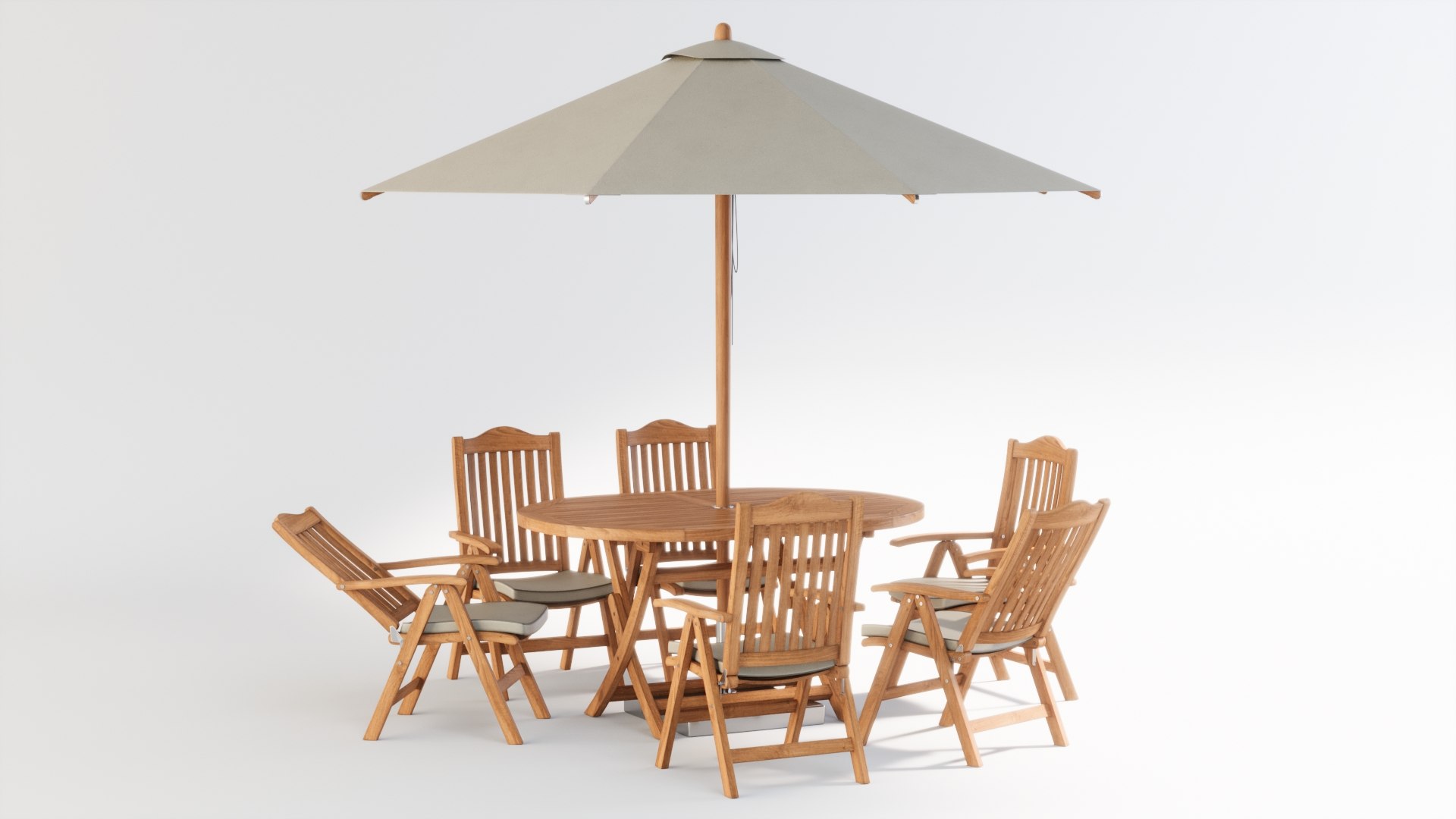 3D model Outdoor dining set01 with parasol - TurboSquid 2151715