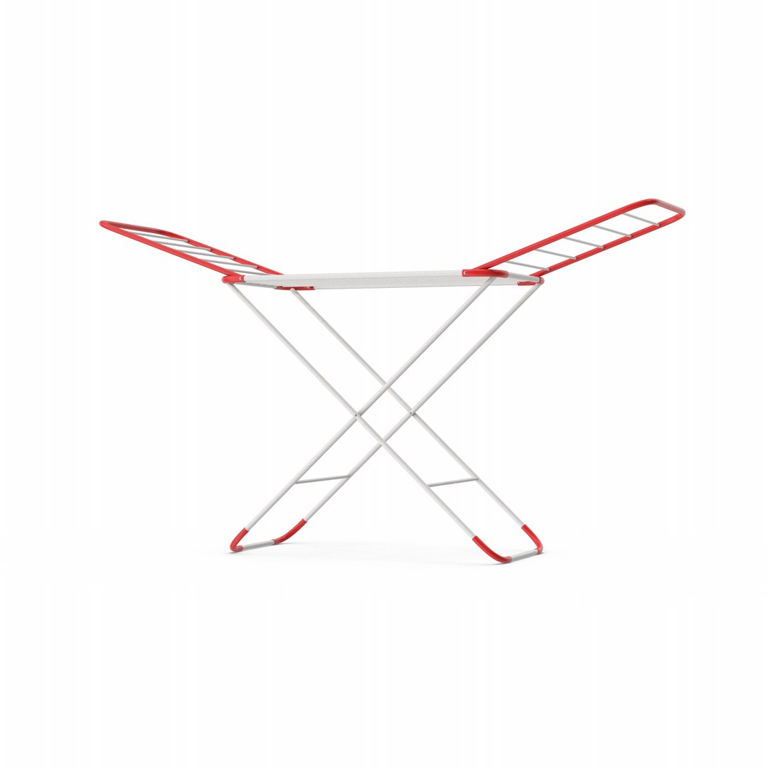 3D Red Laundry Drying Rack - TurboSquid 2158166