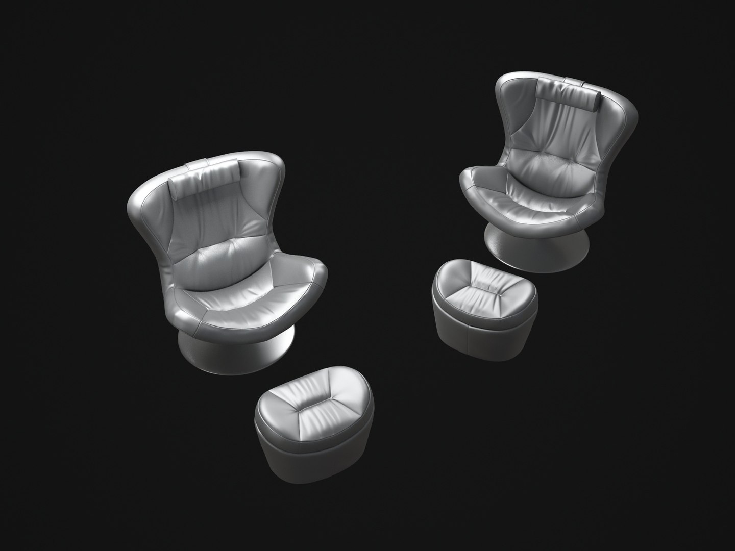 3d model natuzzi-leather-sound-chair