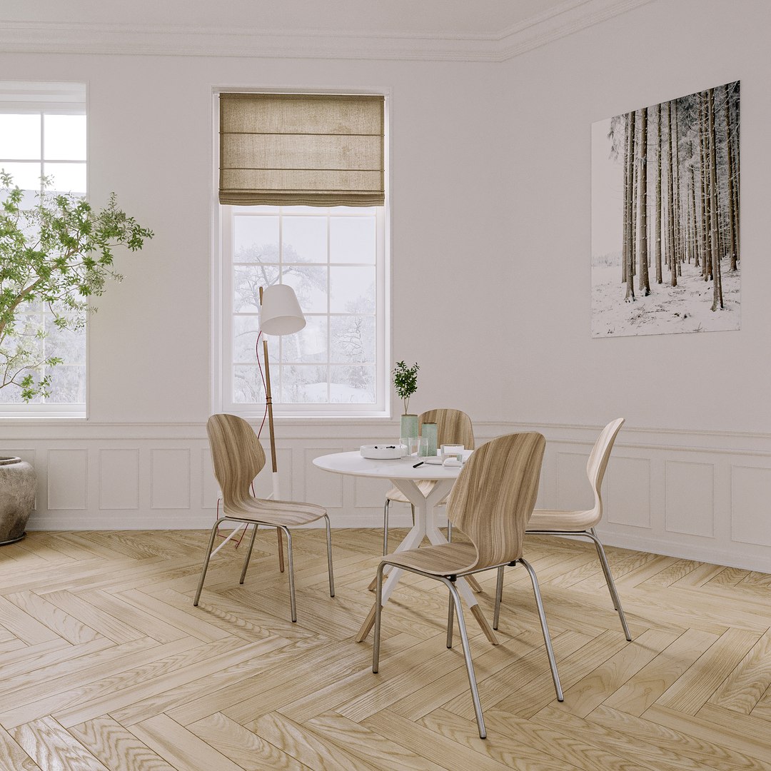 3D Best dining room scene design 01- C4D - Vray model - TurboSquid 1870208