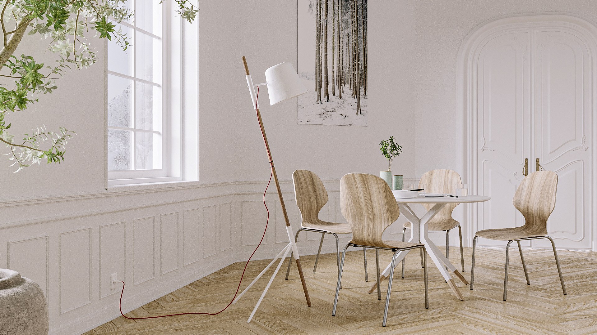 3D Best dining room scene design 01- C4D - Vray model - TurboSquid 1870208