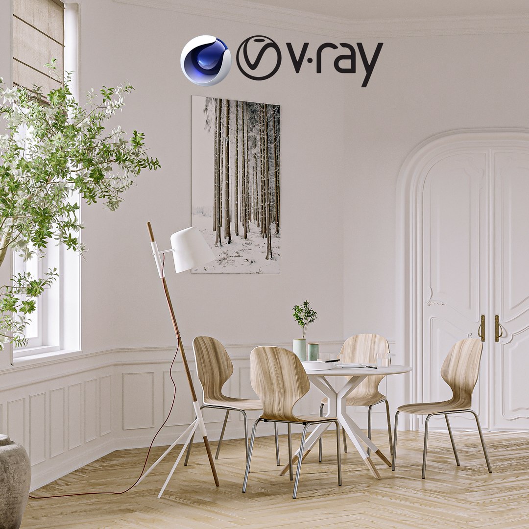 3D Best dining room scene design 01- C4D - Vray model - TurboSquid 1870208