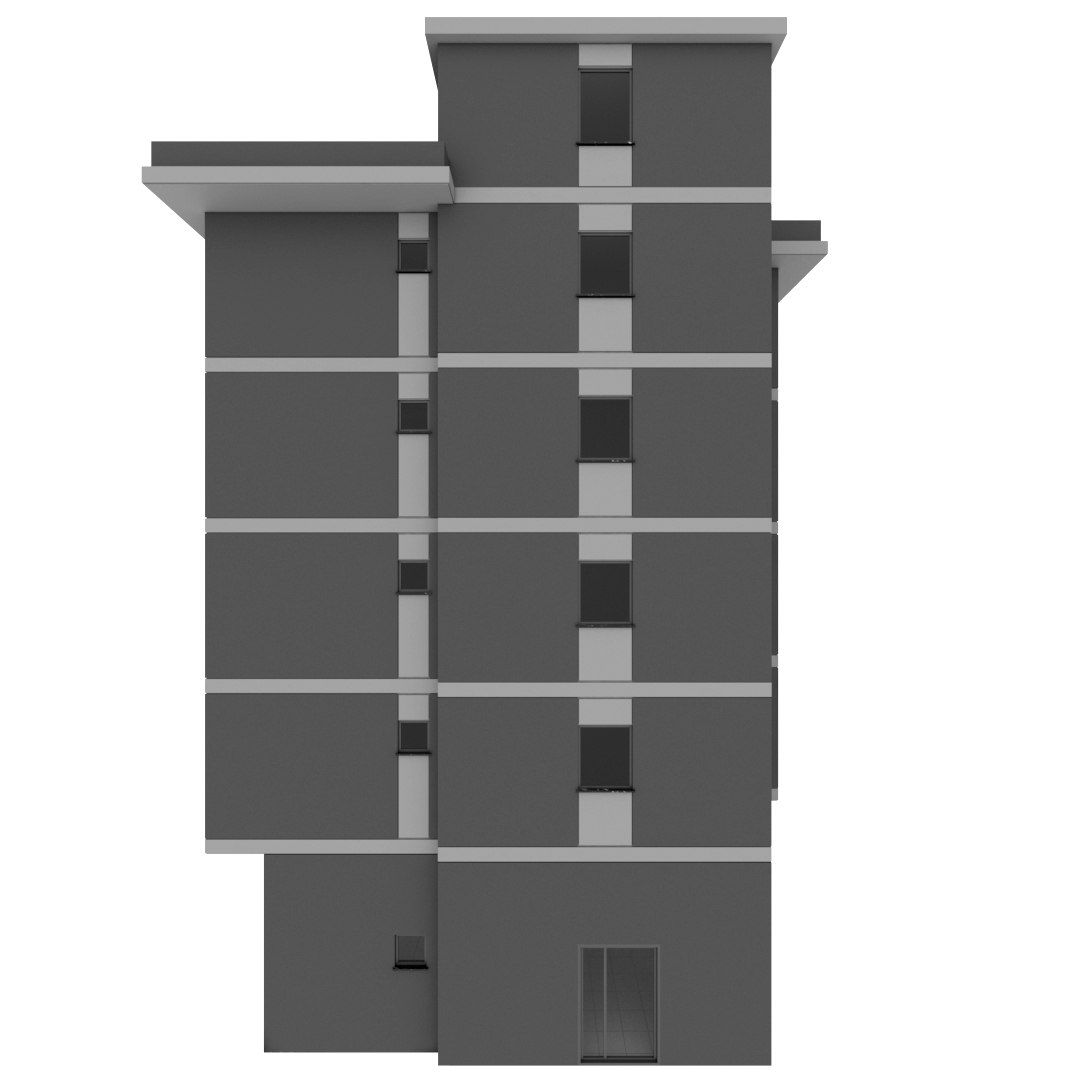 4-storey Simple Building Terrace Model - TurboSquid 1519708