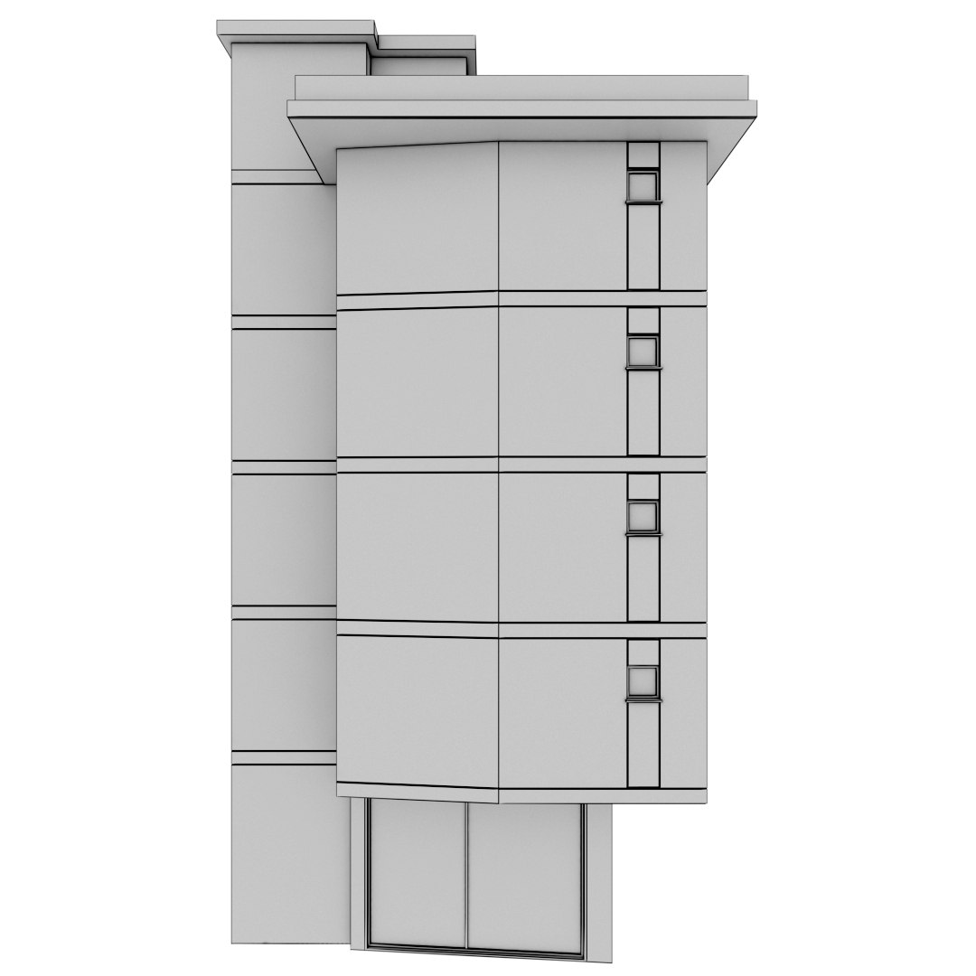 4-storey Simple Building Terrace Model - TurboSquid 1519708