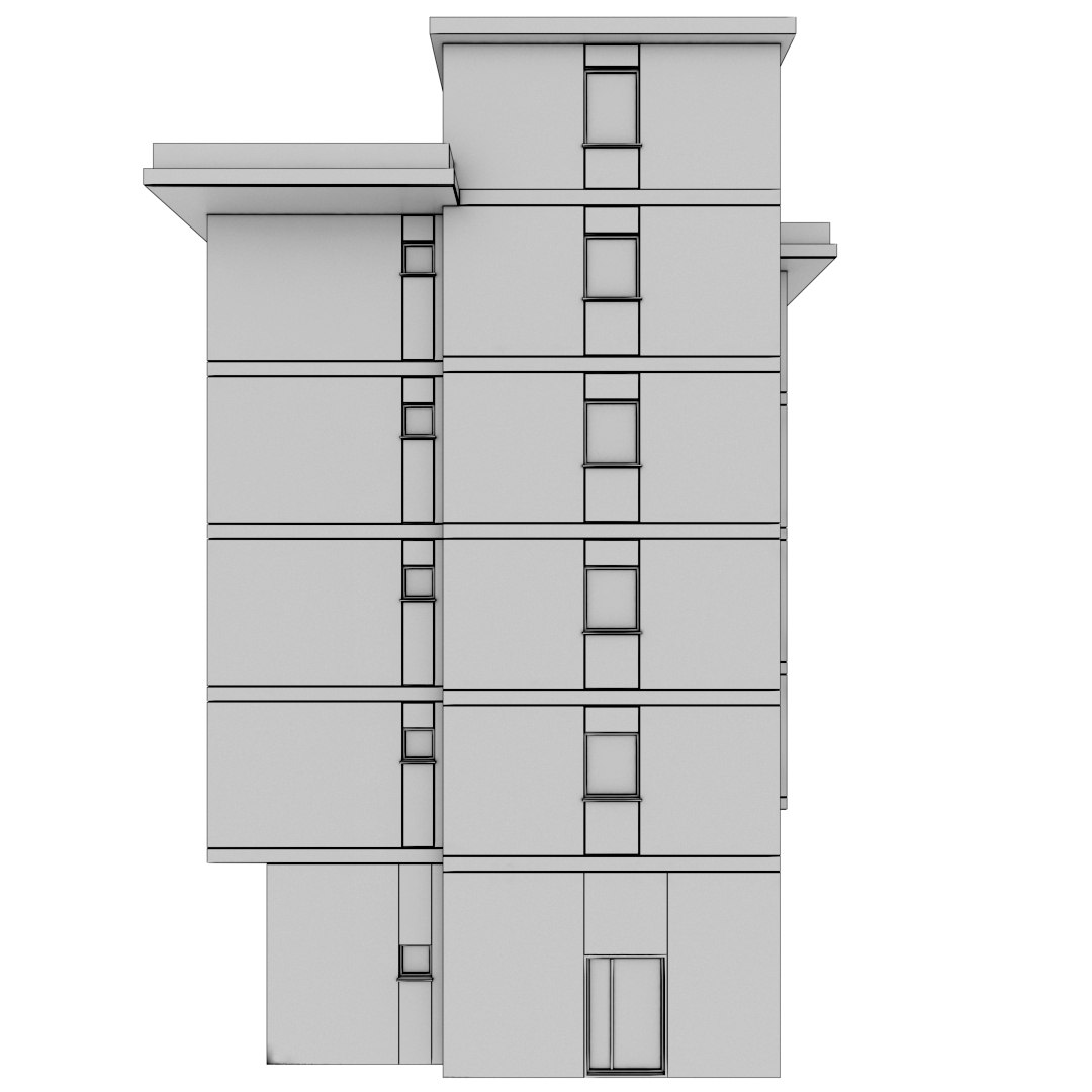 4-storey Simple Building Terrace Model - TurboSquid 1519708