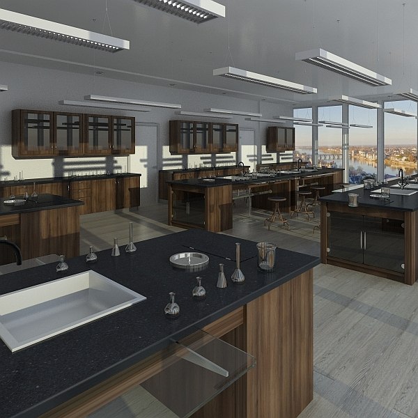 3d interior scientific laboratory scene model