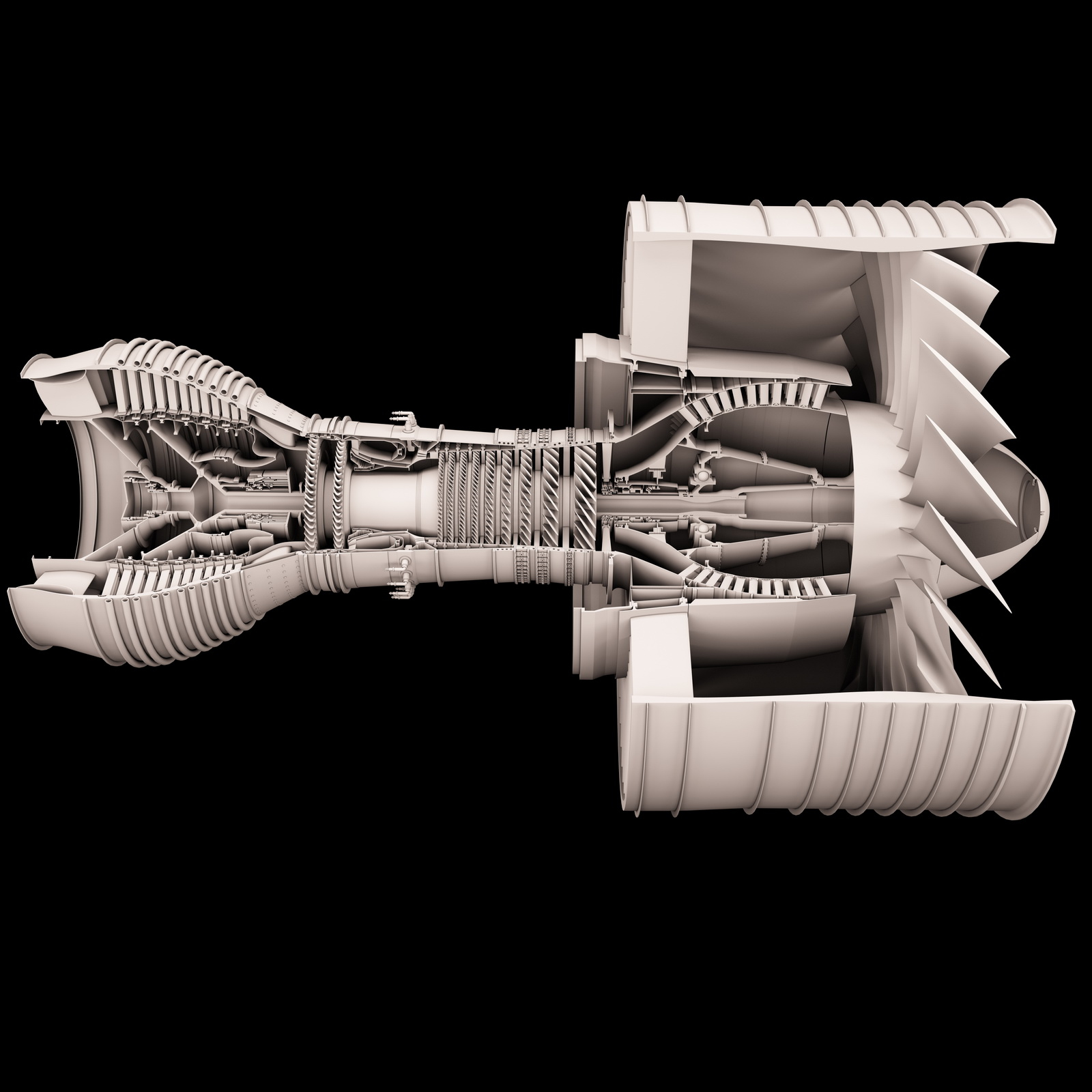3D turbofan aircraft engine cutaway model - TurboSquid 1238872