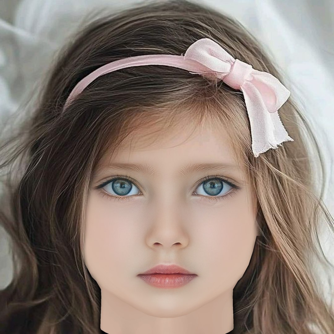 Pretty Child Head 02 - No Hair - Low Poly Head For Game 3D Model ...