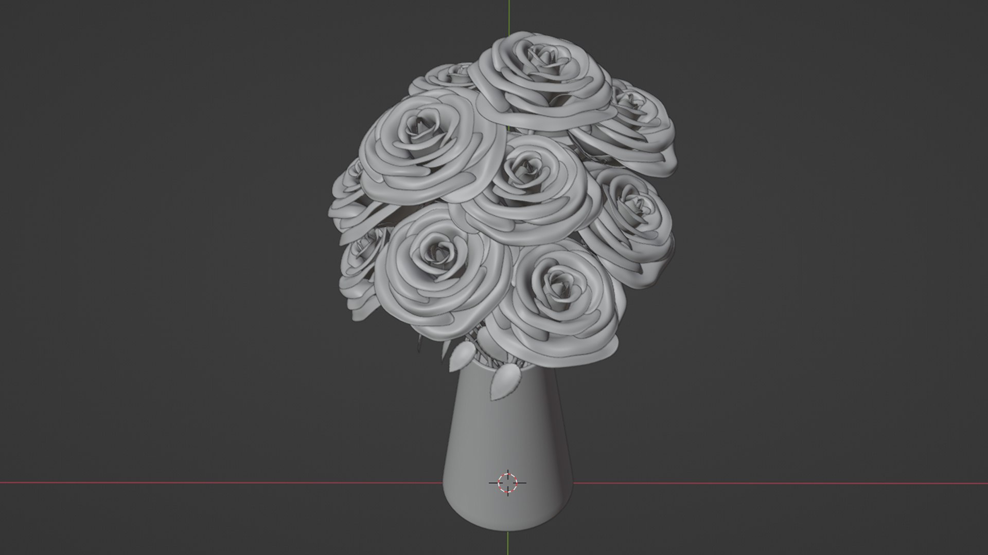 3D Model Roses In Vase - TurboSquid 2039647