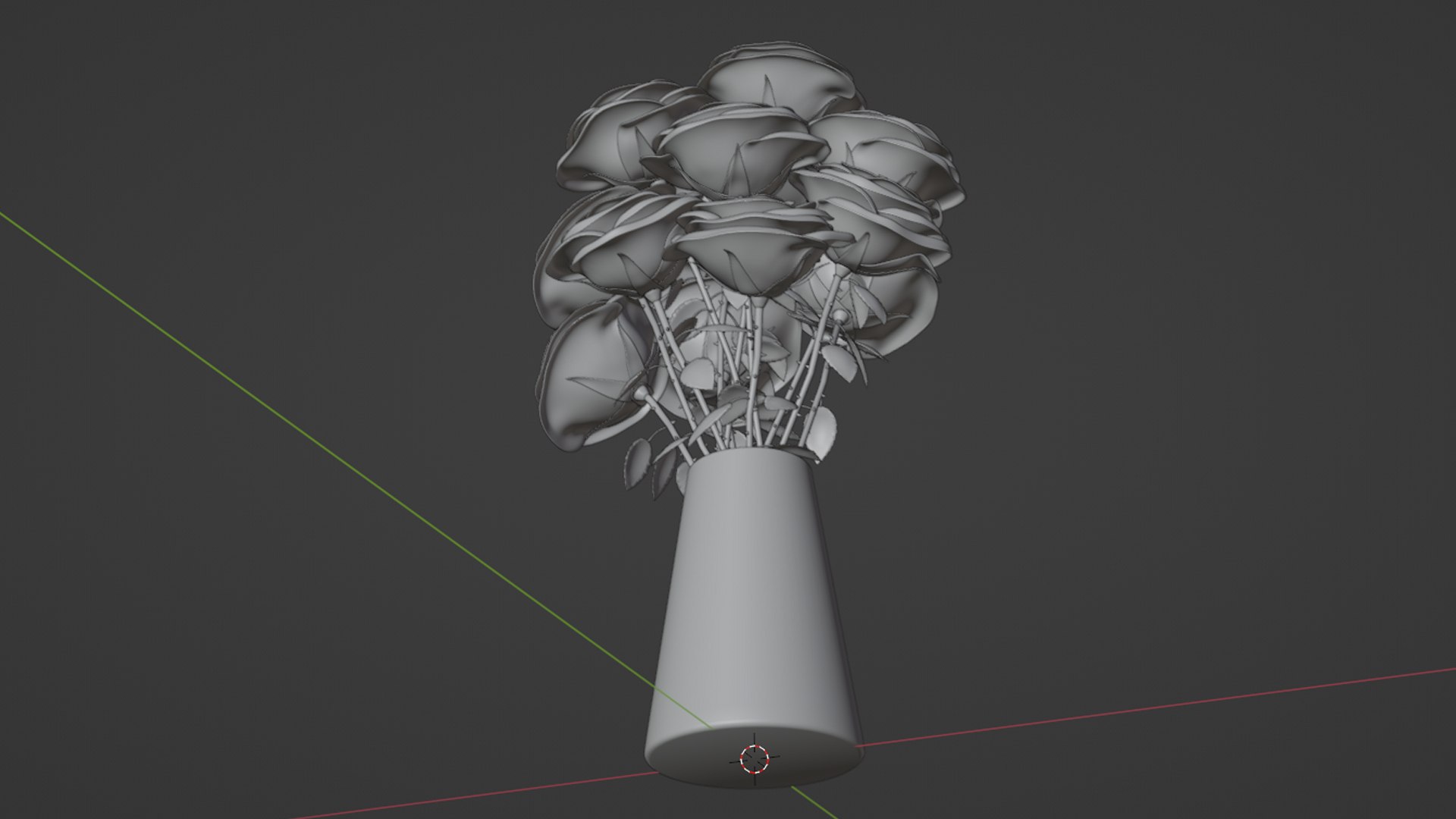3D Model Roses In Vase - TurboSquid 2039647