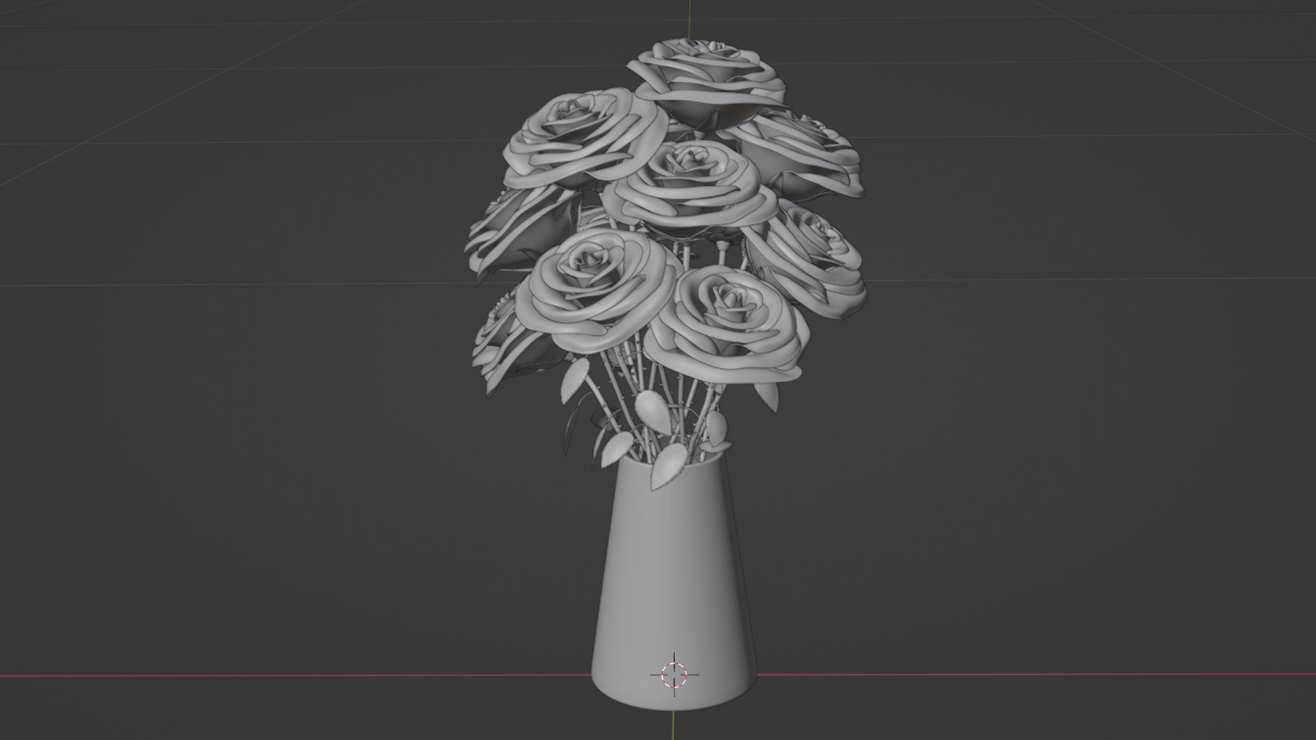 3D Model Roses In Vase - TurboSquid 2039647
