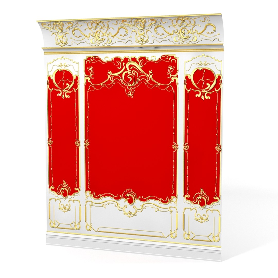 3ds max baroque wall boiserie