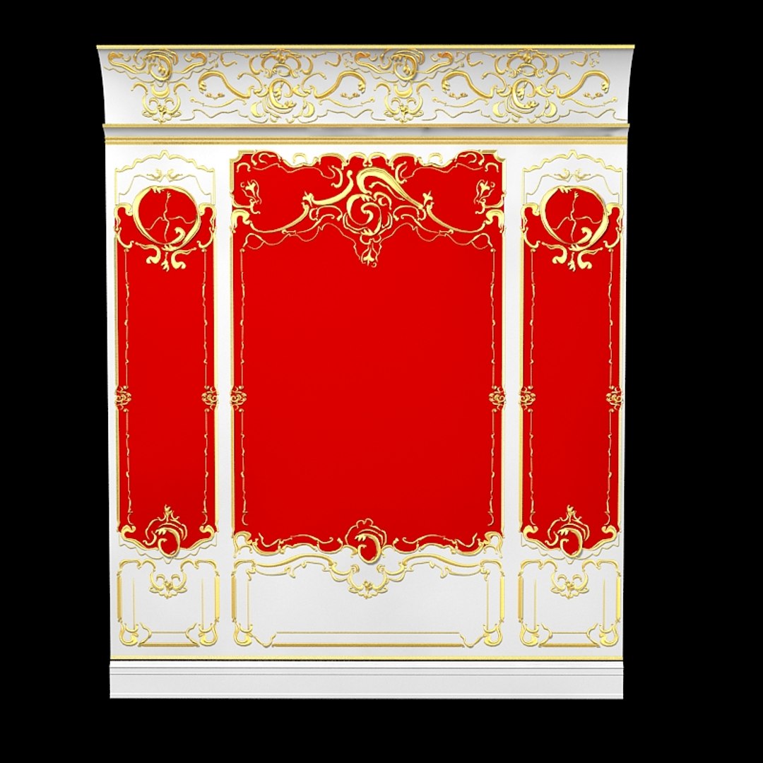 3ds max baroque wall boiserie