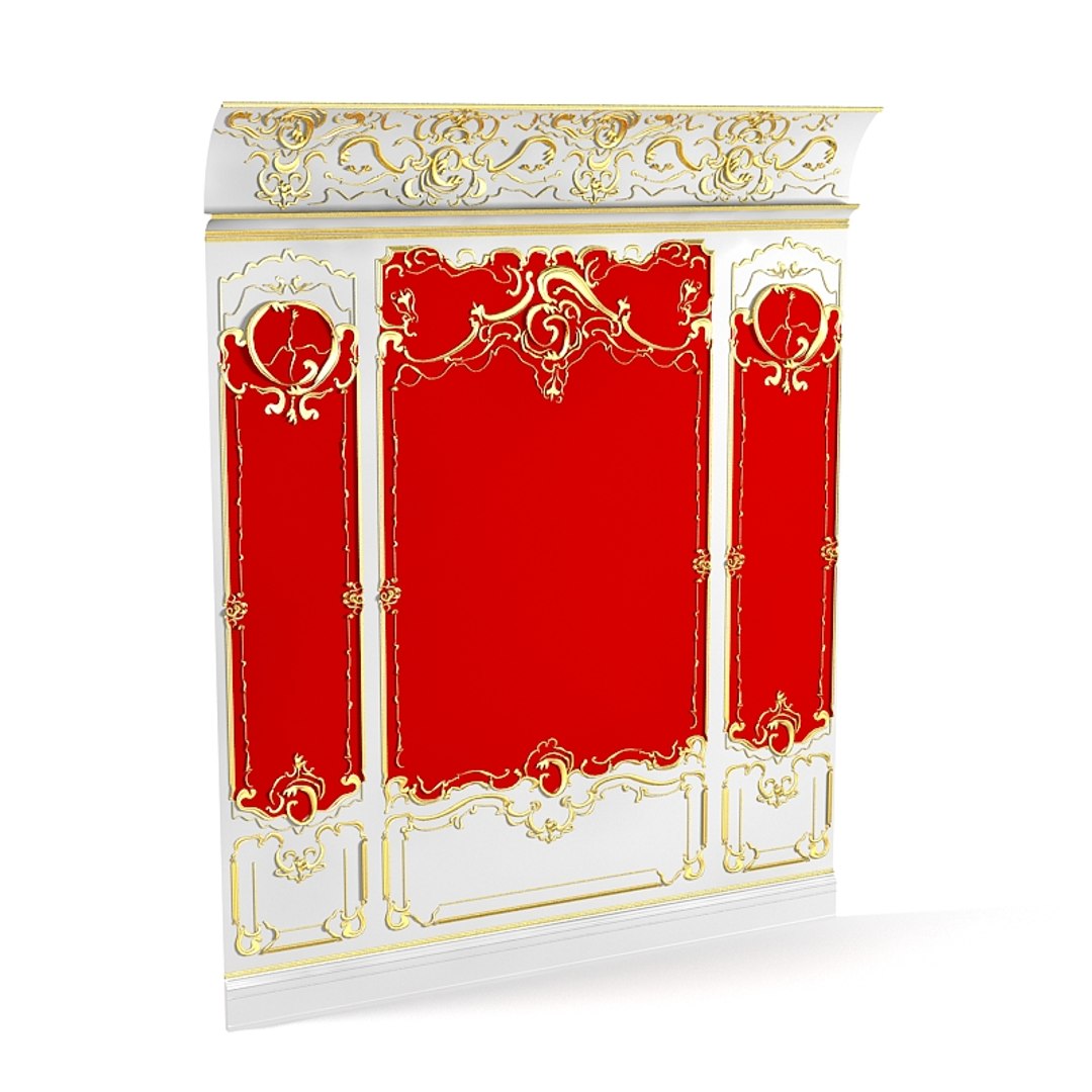3ds max baroque wall boiserie