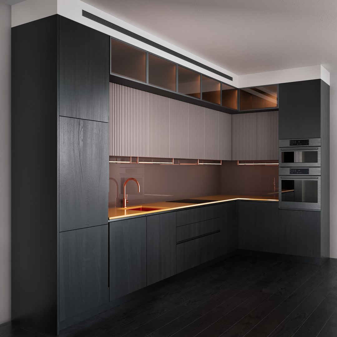 Contemporary Kitchen Furniture Set Model - TurboSquid 1915679