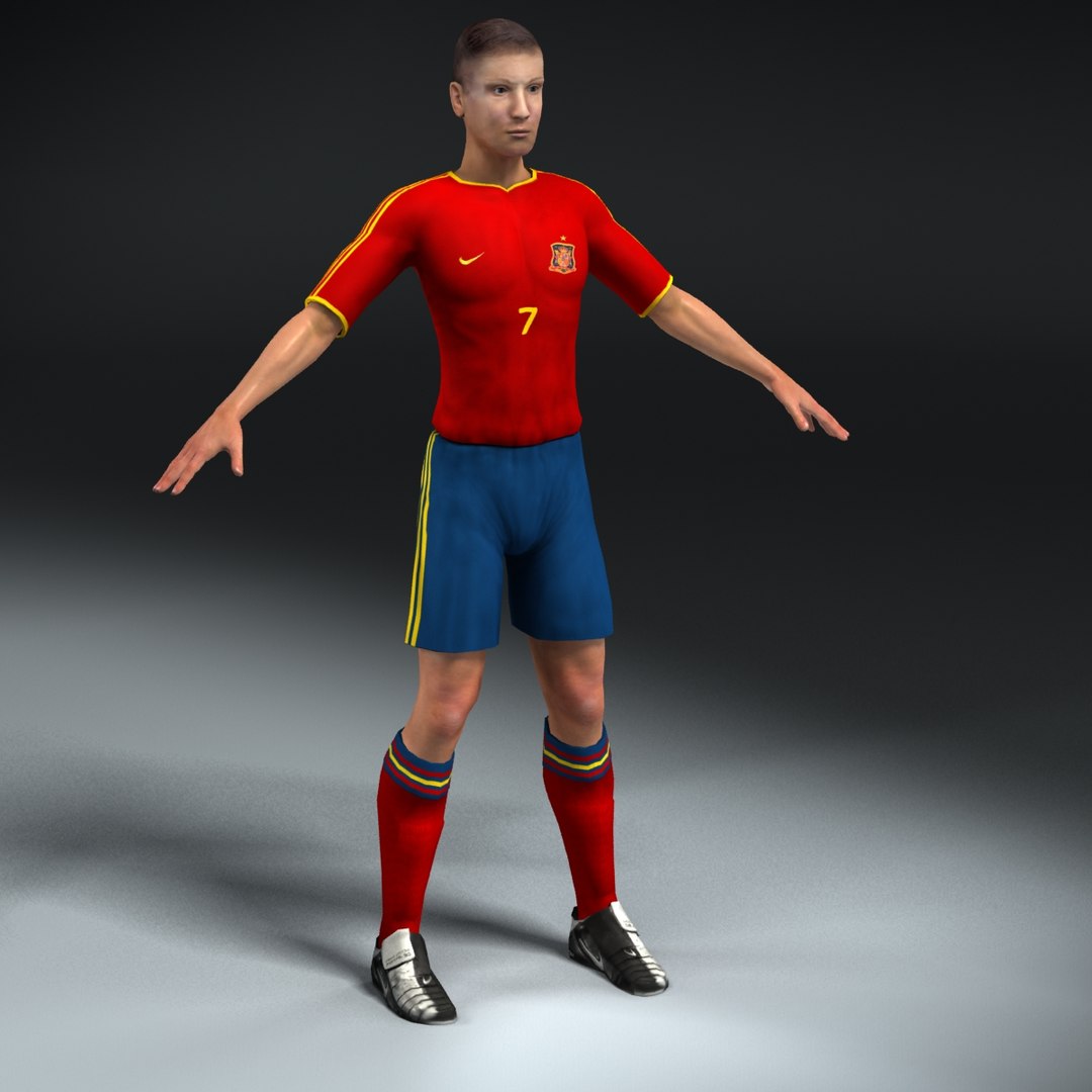 3d Rigged Soccer Player Model