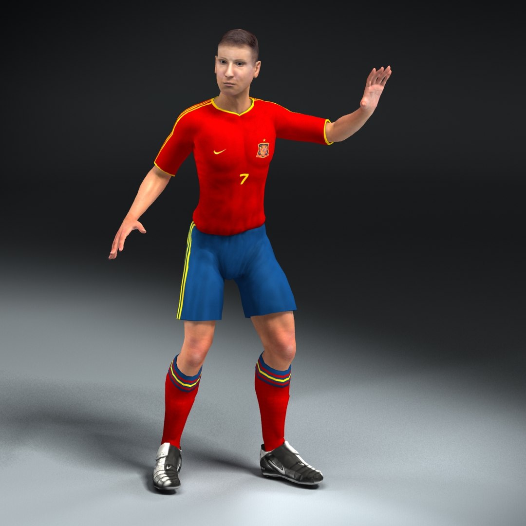 3d Rigged Soccer Player Model