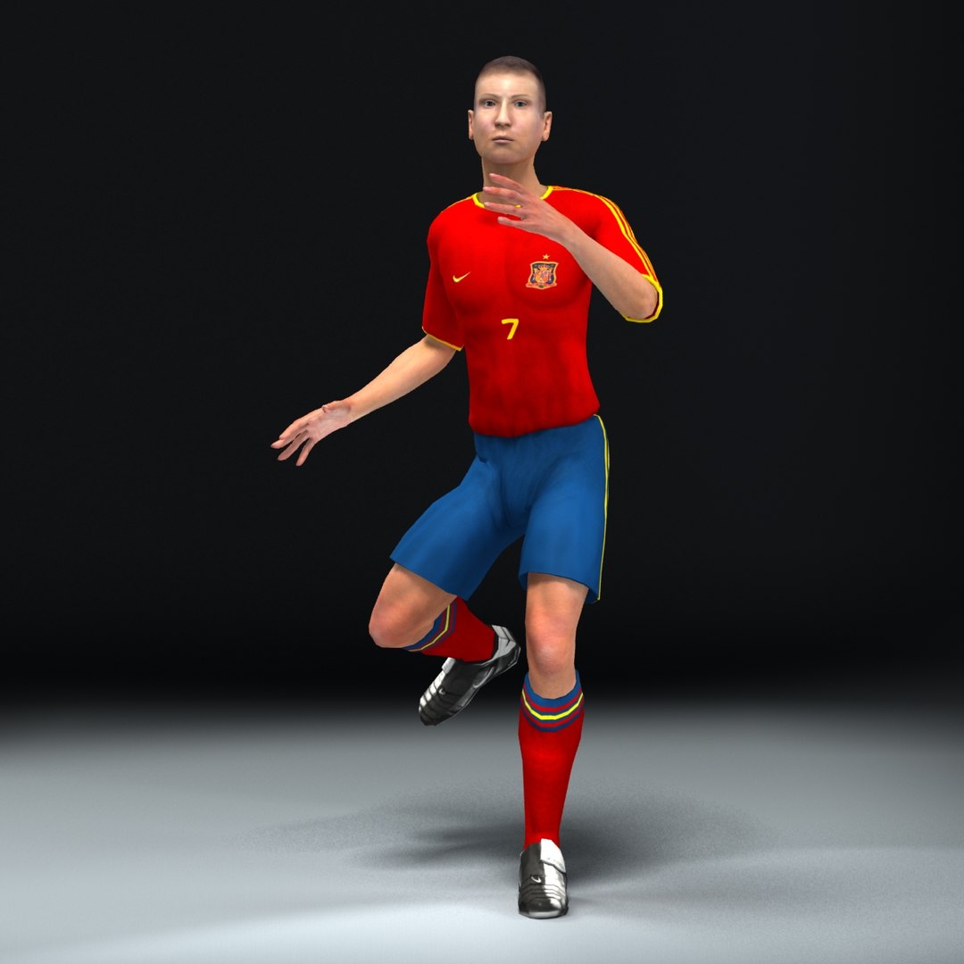 3d Rigged Soccer Player Model
