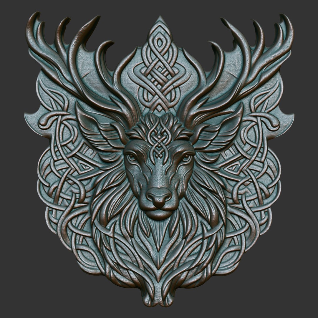 Celtic Deer Basrelief 07 240611 Model - TurboSquid 2372238